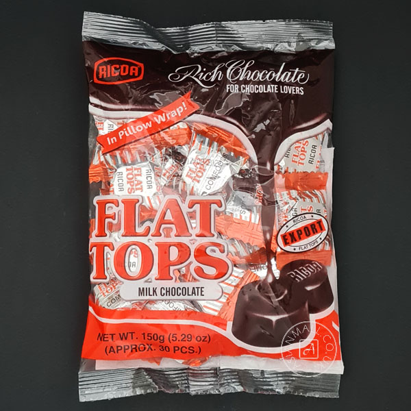 Philippines : Ricoa Flat Tops Milk Choco 150g